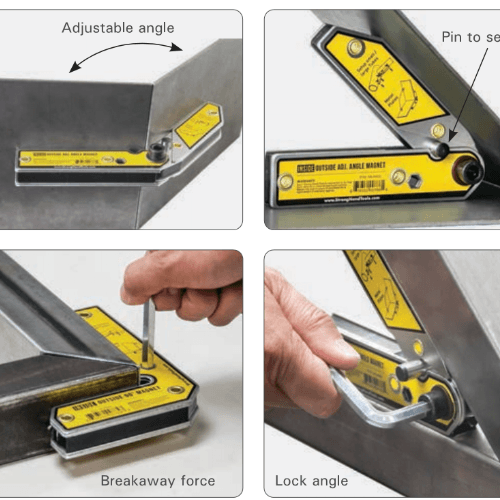 Strong Hand Inside Outside Angle Magnet Squares